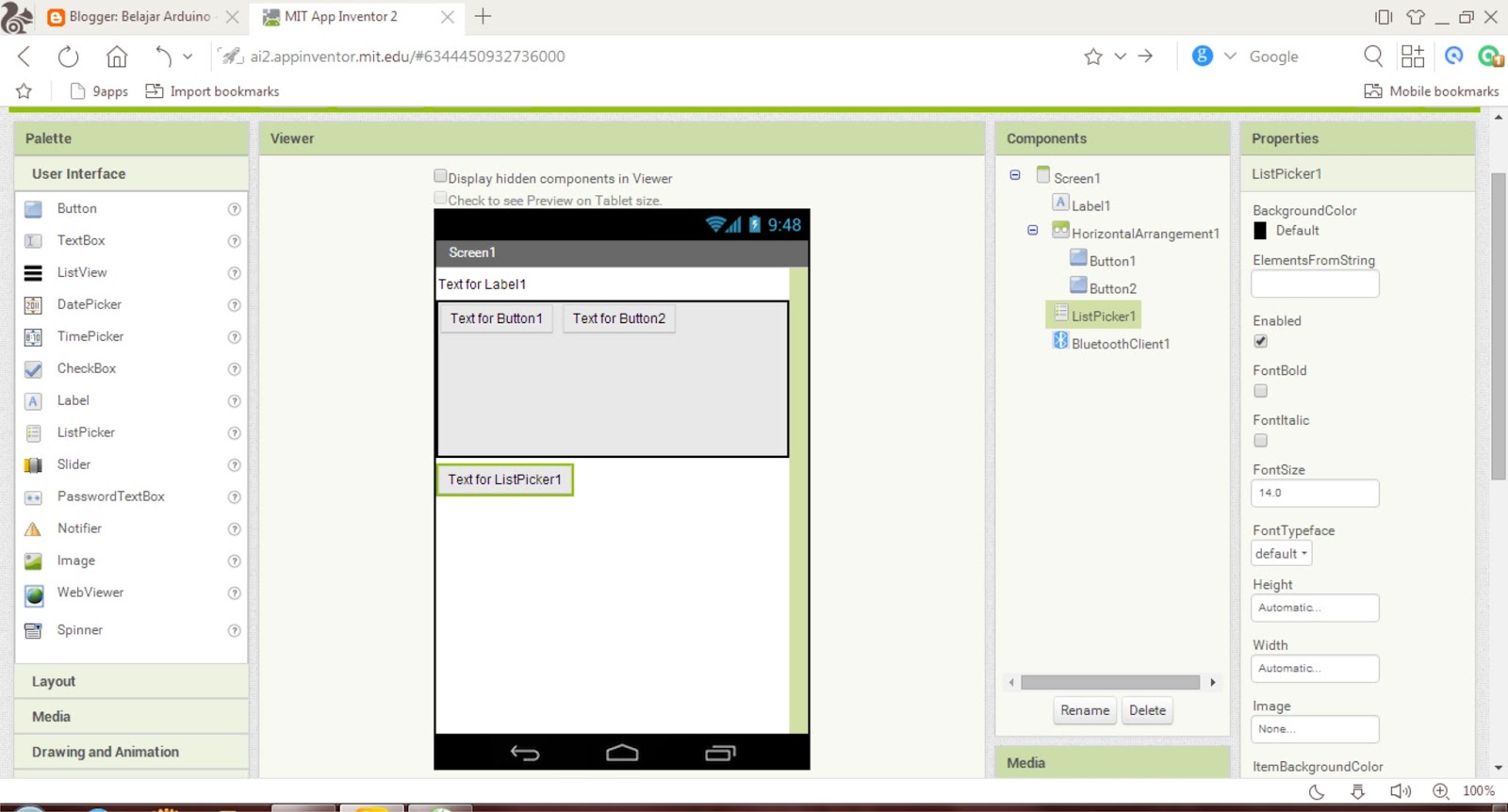 Belajar Arduino: Mit App Inventor