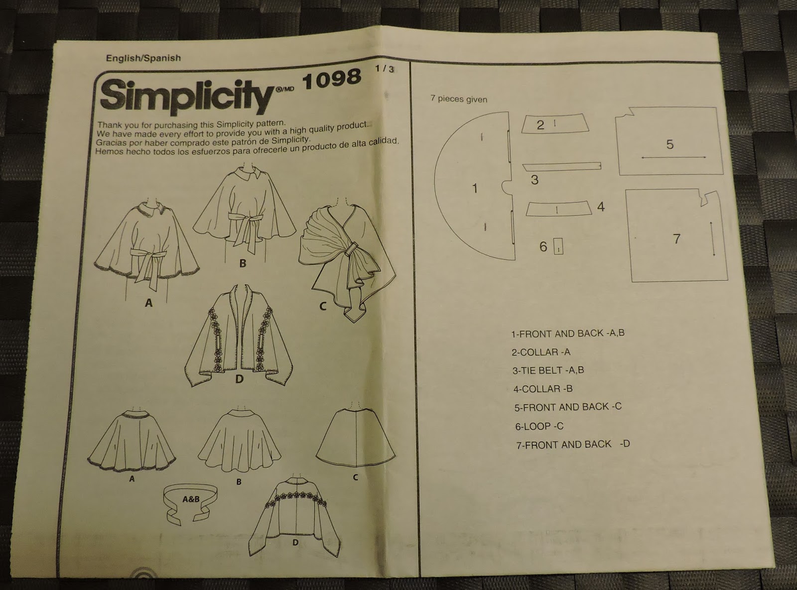 The Mahogany Stylist: Notes on a Pattern - Simplicity 1098 Views B & C