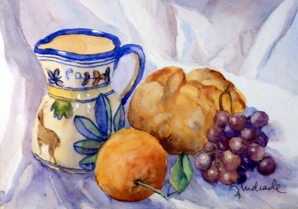 Acrilicos y acuarelas con diferentes estilos: Bodegon con uvas / Still ...