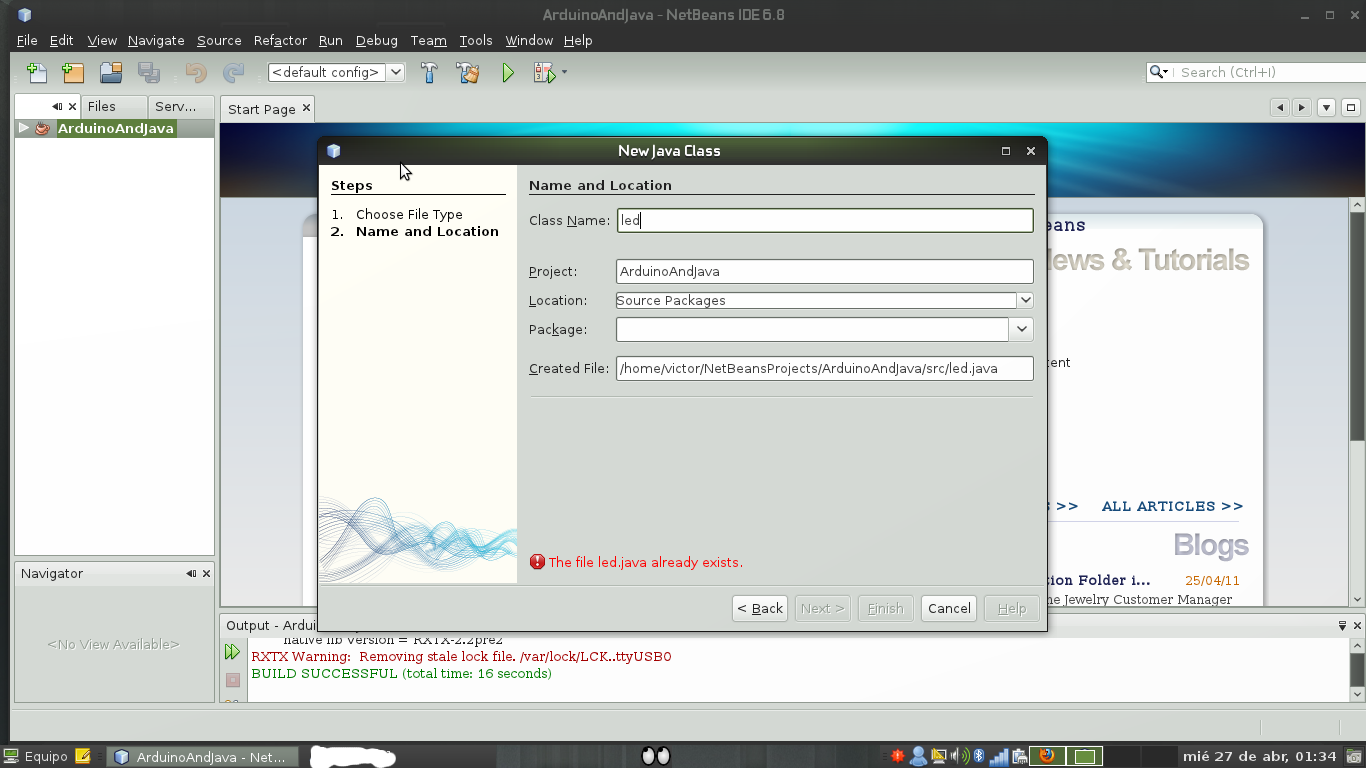Java al maximo: Primer tutorial: Arduino desde Java