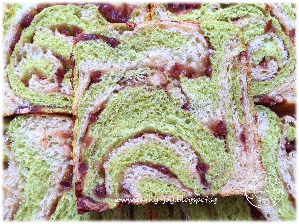cathy's joy: Matcha Kinako Azuki Bread