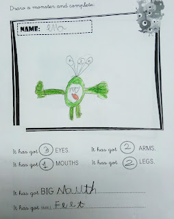 Ensenyant a volar: Learning the body parts with monsters