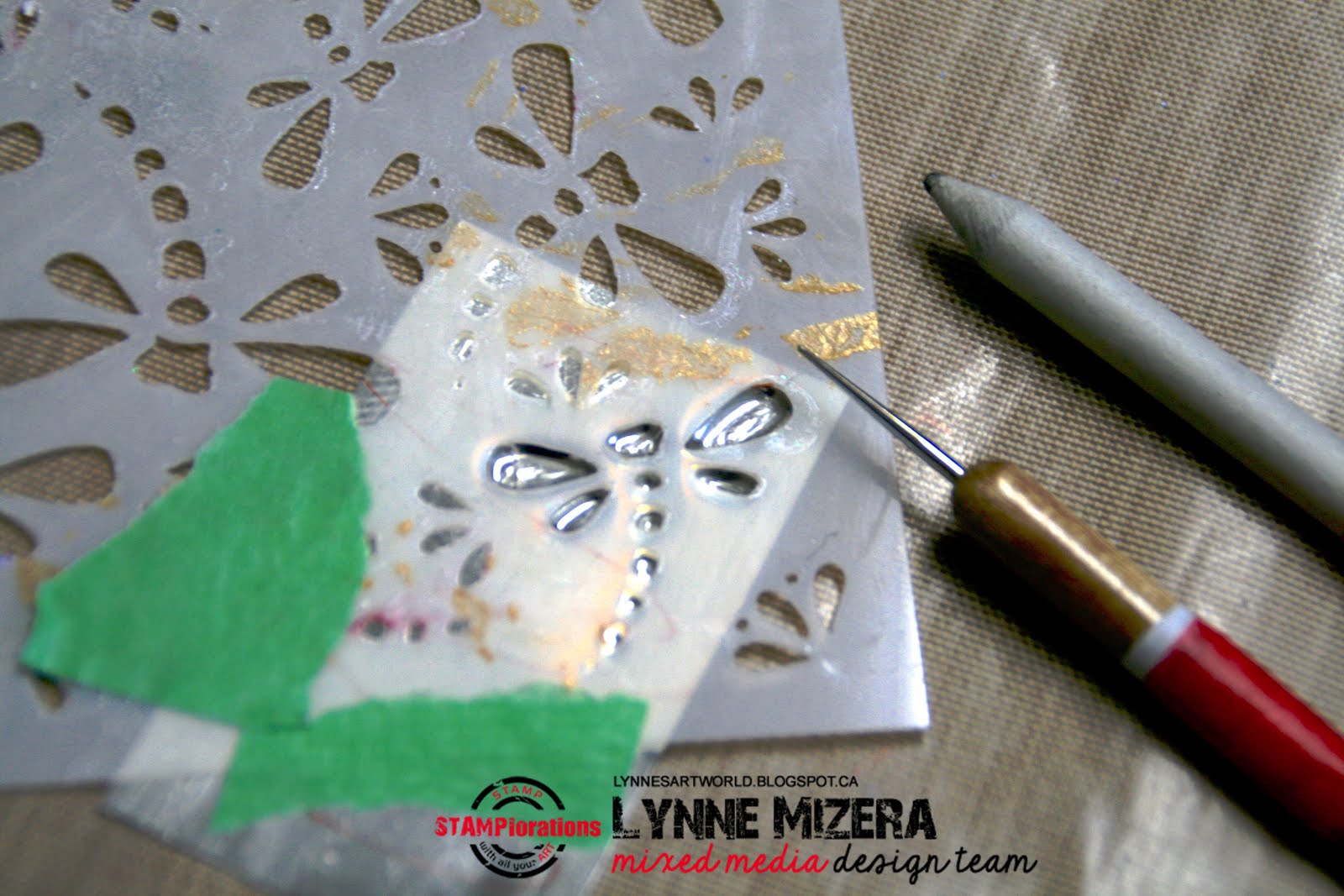 Lynne's Art World: Using Your Stencils With Metal - Who Knew!