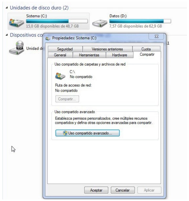 Wipi - Archivos: Compartir Disco Duro en Windows7