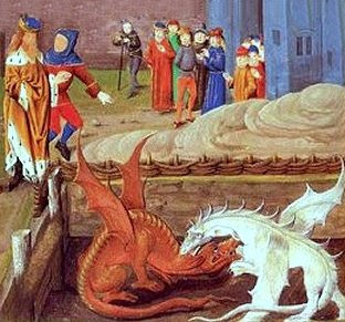 Daily Window On A World Of Wonder: Merlin and the Dragons of Red and White