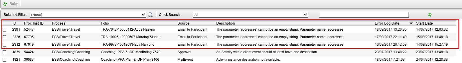 K2 Mail Event Error The Parameter Address Cannot Be An Empty String