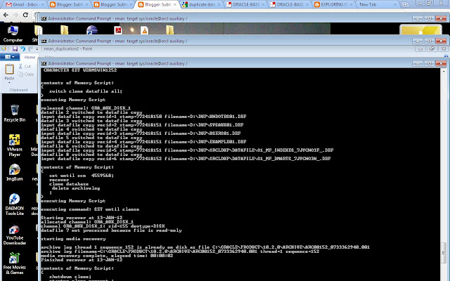 Subhendra S Blog Creating A Duplicate Database In Using Rman In 10g Windows Platform Same