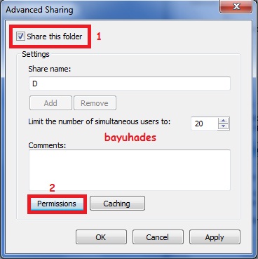 Cara Sharing Drive di Windows 7 | BayuHades Blog