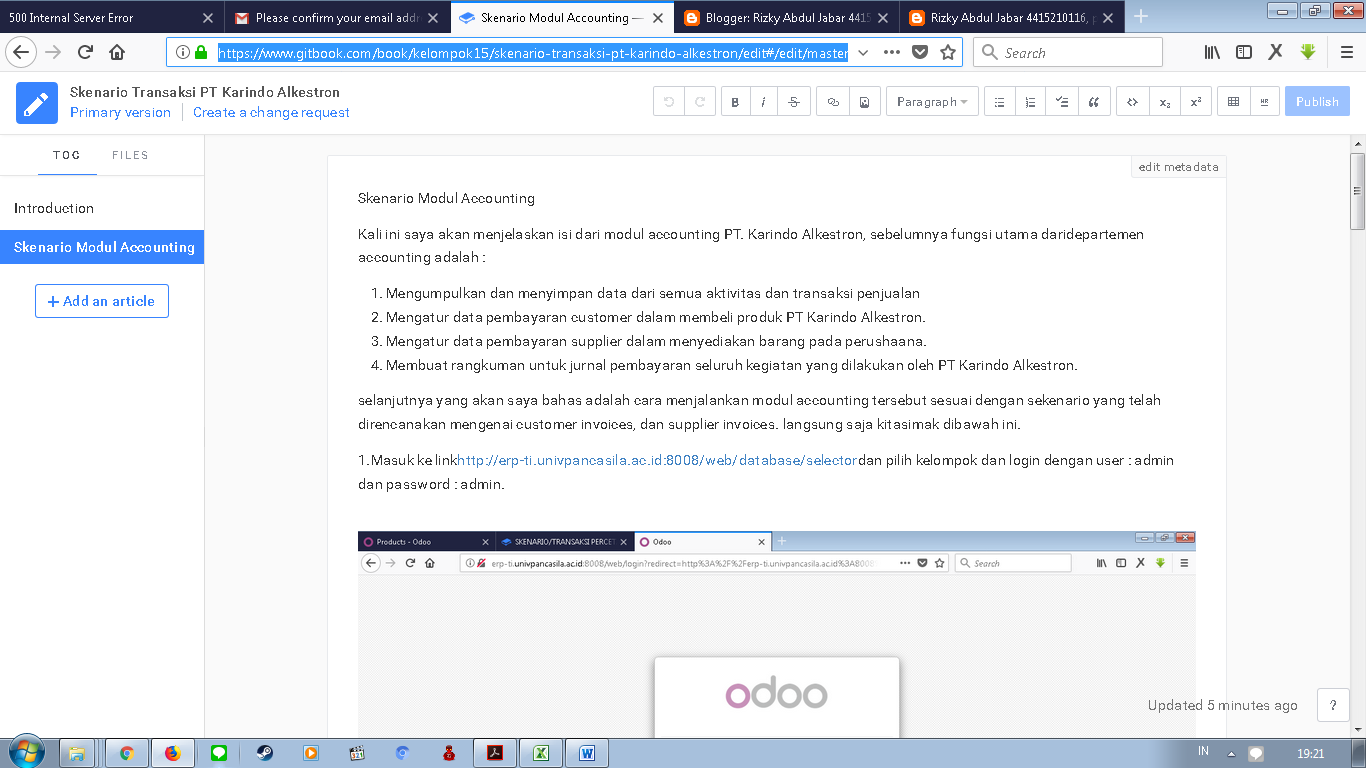 Rizky Abdul Jabar 4415210116, pada mata kuliah APSI Teknik Industri, Ir. Agung Terminanto, M.B.A ...