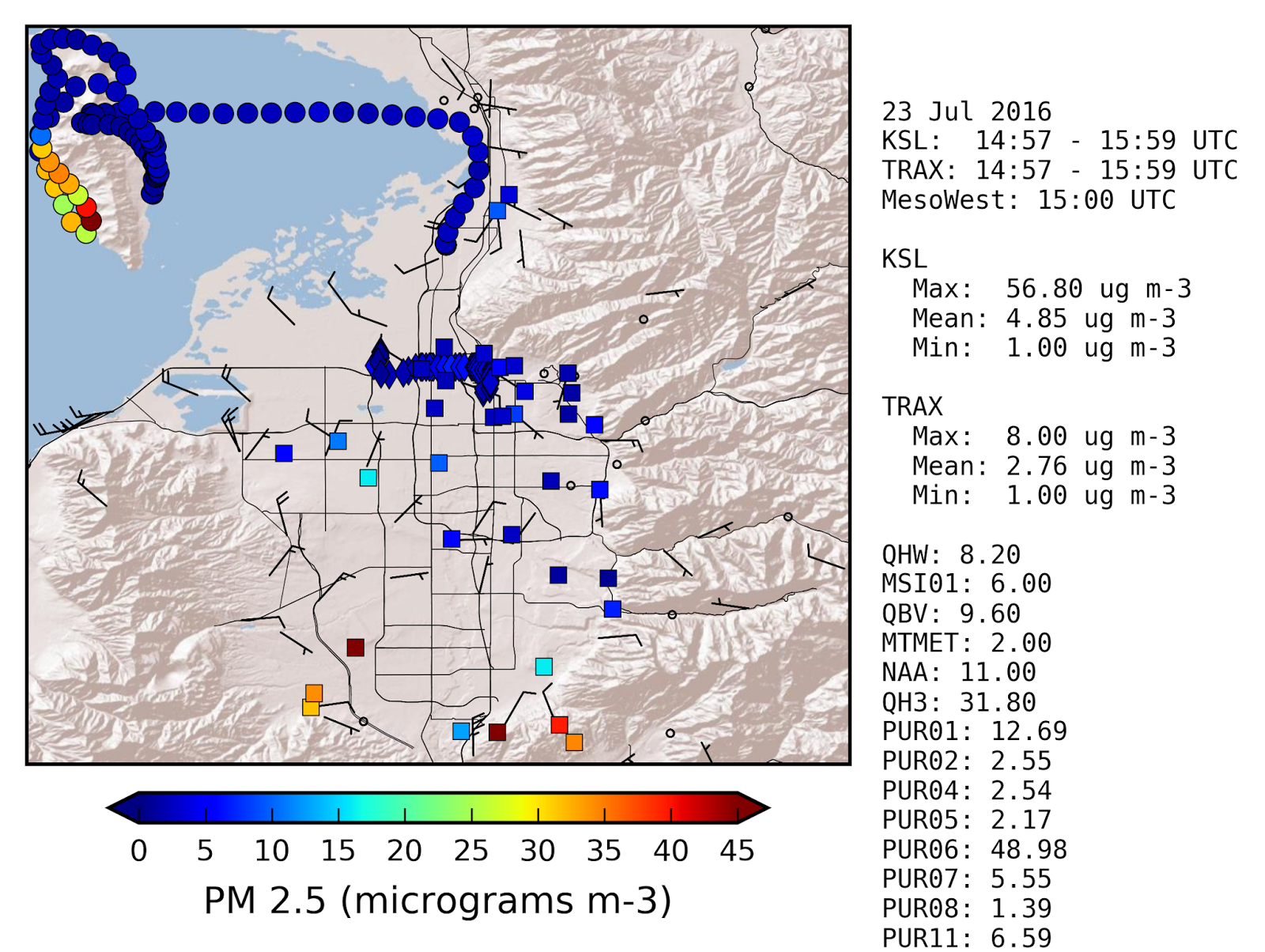 Brian Blaylock's Weather Blog: Elevated Ozone Near Antelope Island Fire ...