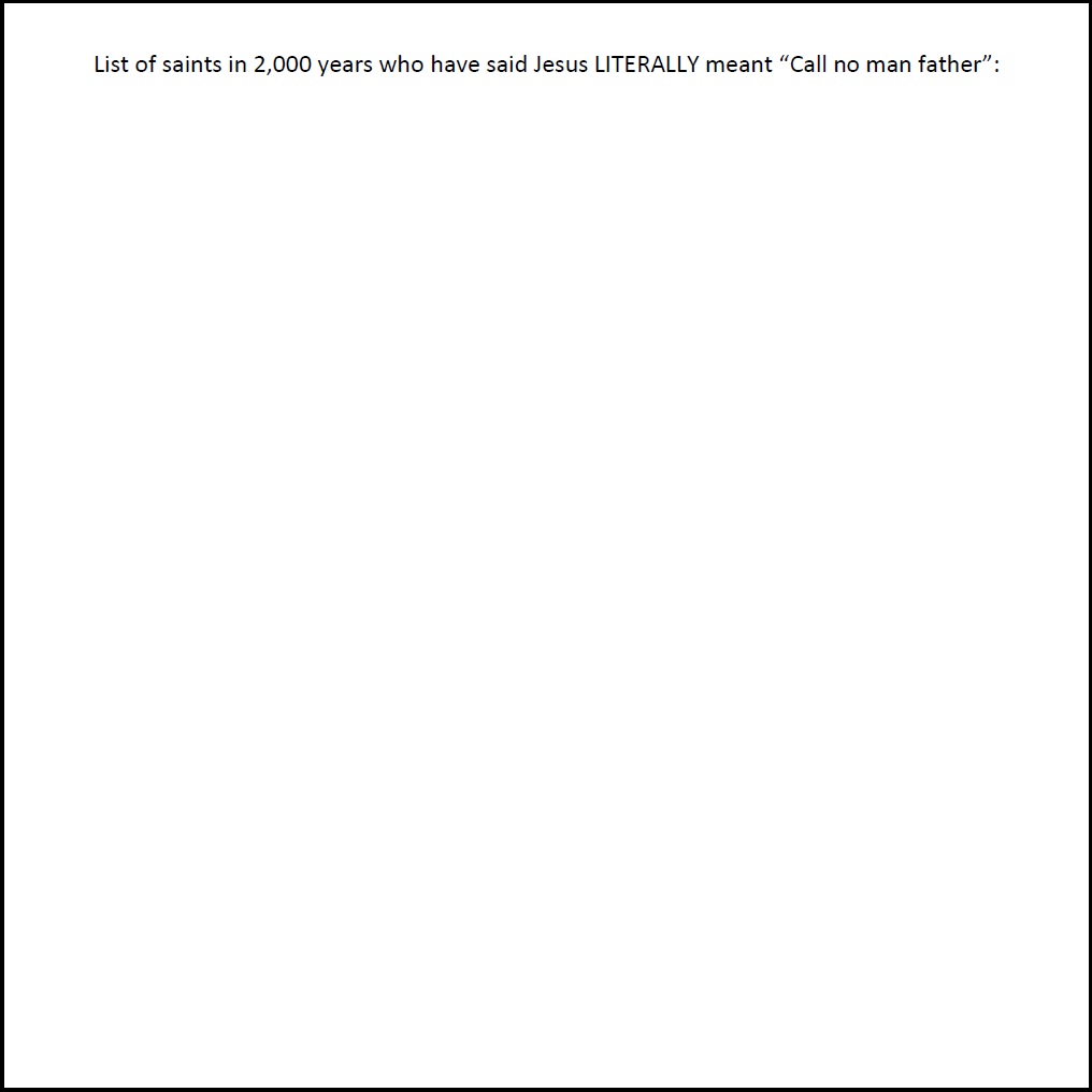 On This Rock: Call no man father?