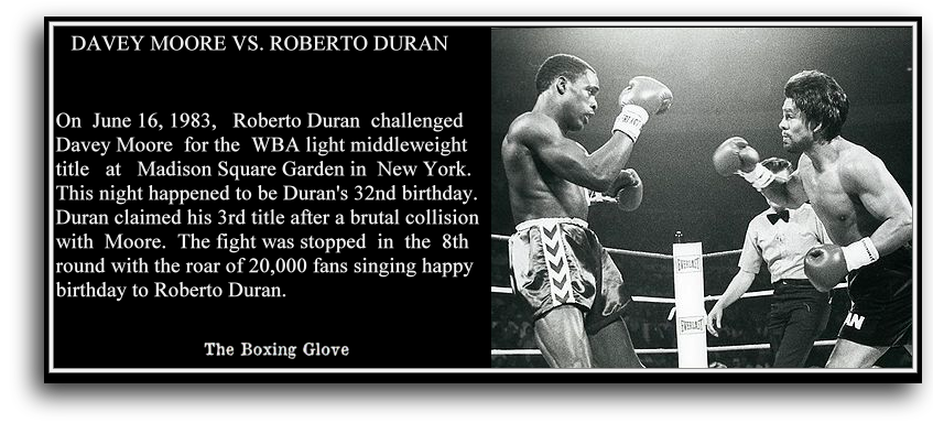 The Boxing Glove: Davey Moore Vs. Roberto Duran: WBA World Light ...