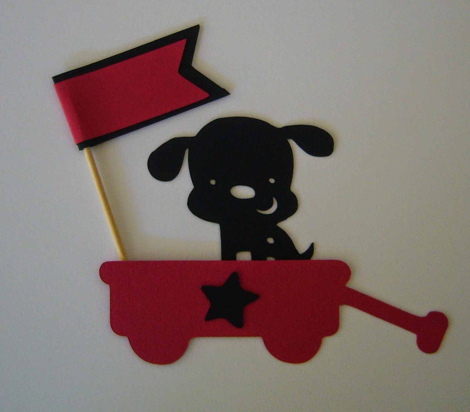 Mavi Ciel: Puppy dogs and red wagon card ideas for baby or young birthday