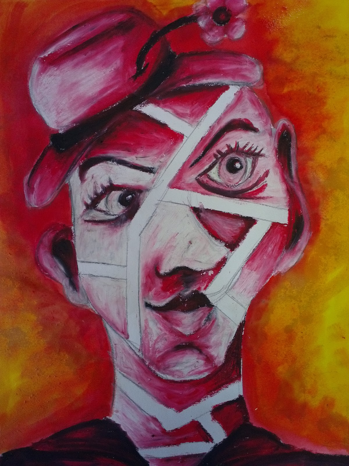 Once upon an Art Room: Fractured Faces (Monochromatic)