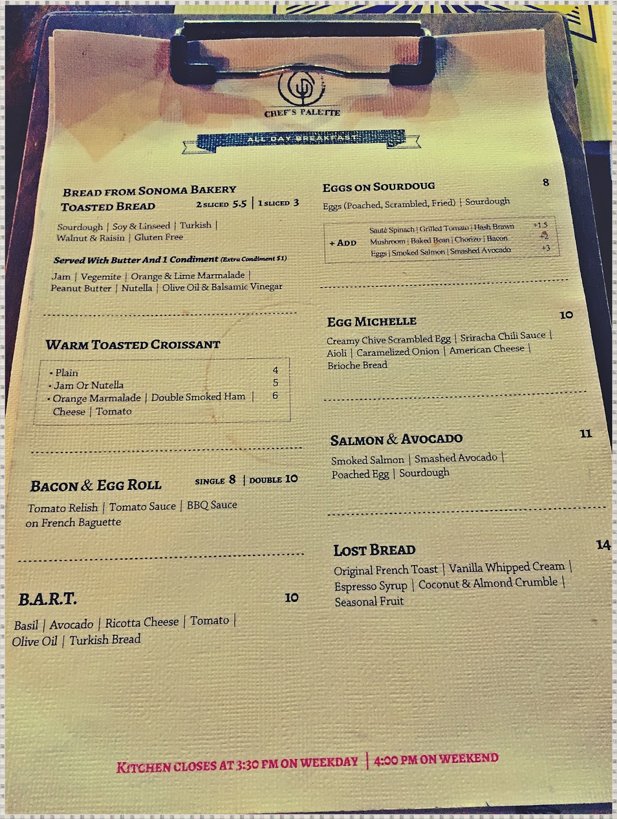 Sails the world: [Australia/Sydney/Strathfield/Cafe] Chef's palette