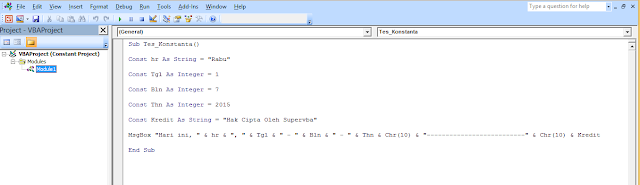 Tutorial VBA Powerpoint | Pengertian Konstanta dan Cara Mendeklarasikannya - Supervba