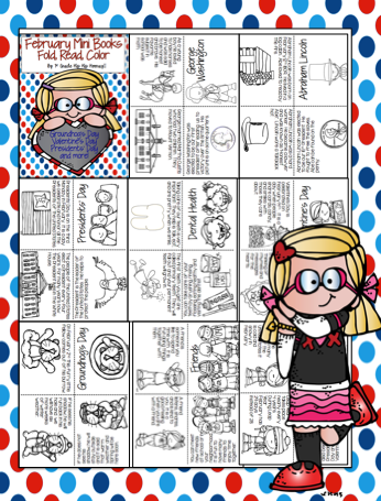 1st Grade Hip Hip Hooray!: February Mini Books...Print, Fold, Read, Color!
