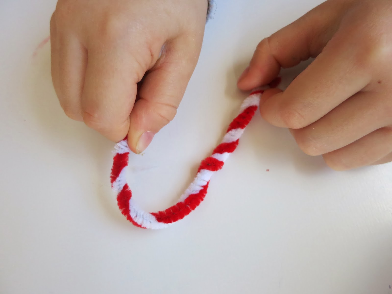 Learn with Play at Home: Kid-made simple Candy Cane Decorations