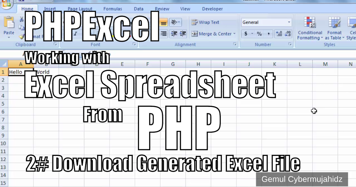 Phpexcel Generate Excel Spreadsheet Files In Php With Different Formats 1911