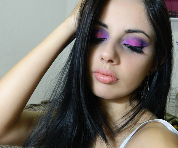 Maquiagem: Rosa e Roxa