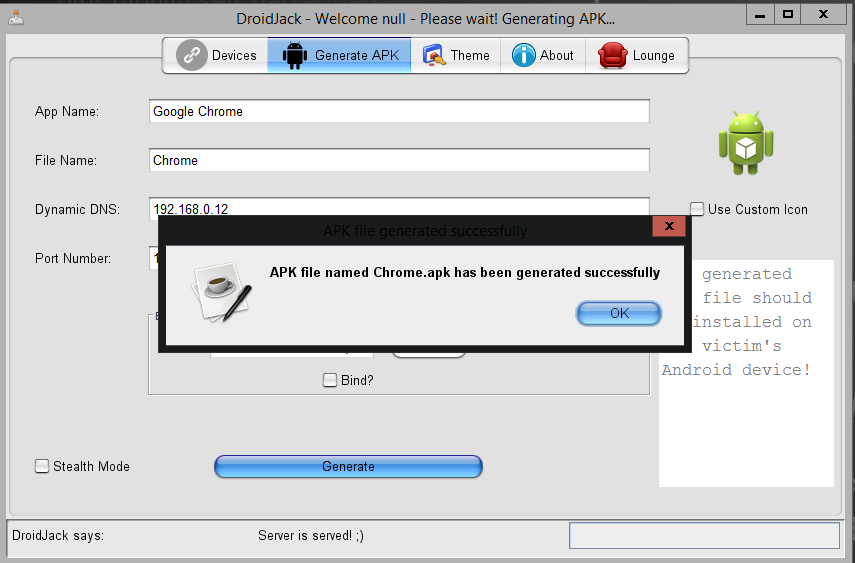 Droid Jack control sobre los dispositivos Android