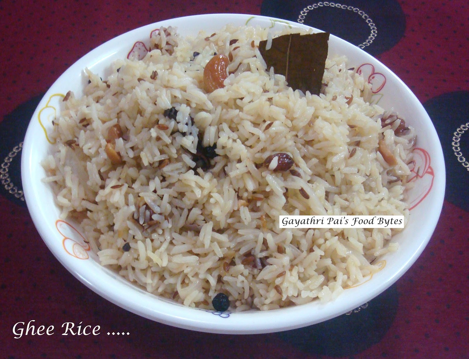Gayathri Pai's Food Bytes: Ghee Rice.
