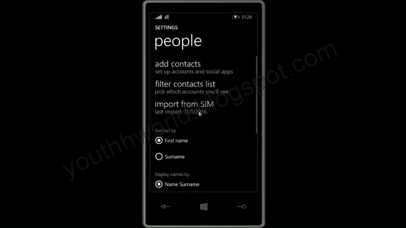 Transfer contacts from SIM OR Old Phone to windows Phone
