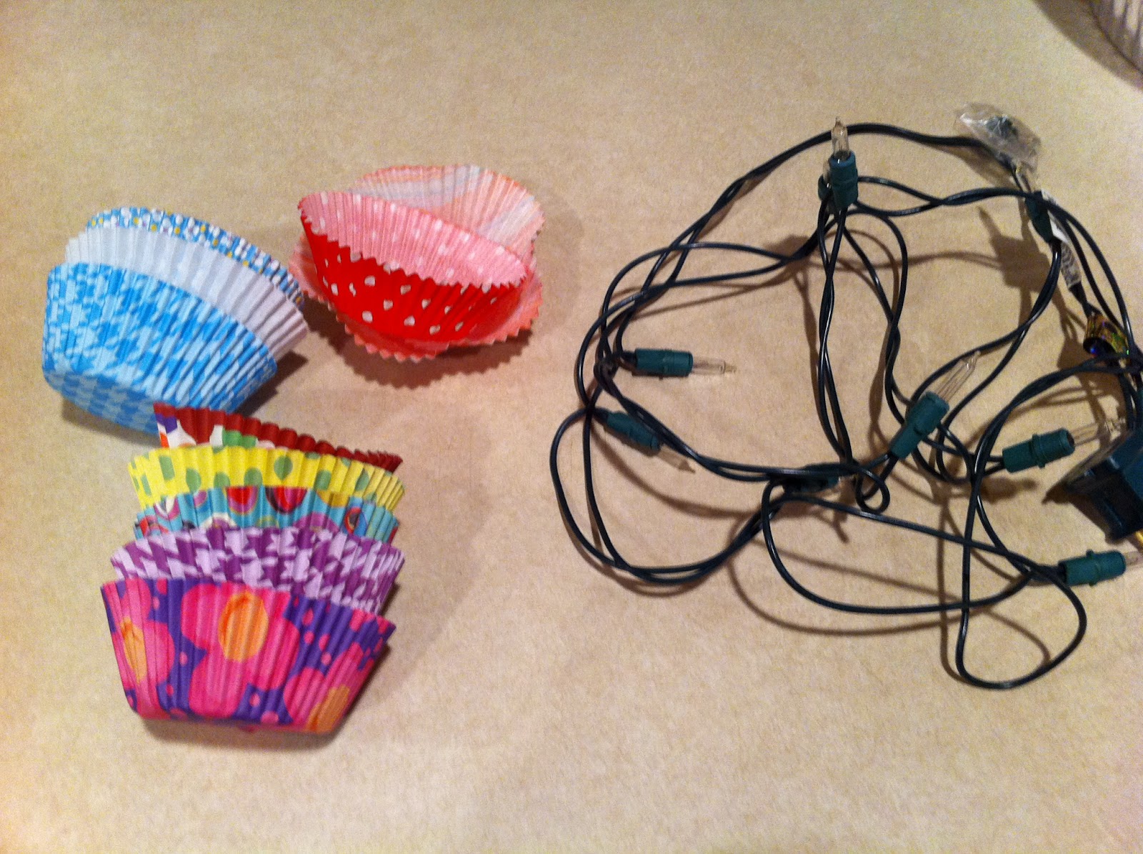 One Bite at a Time: DIY Cupcake Liner String Lights