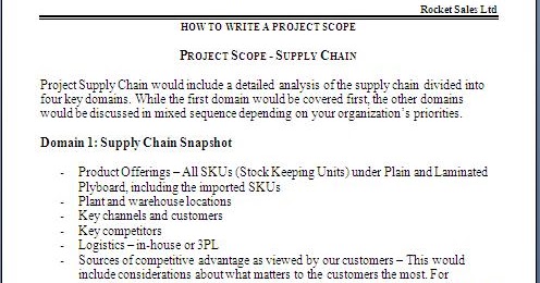 Project Scope Sample Document