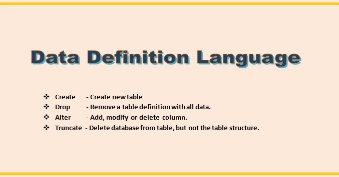 DDL Commands | Data Definition Language | SQL Commands