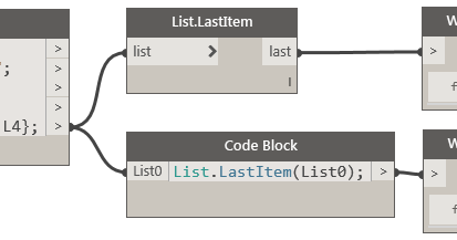 Dynamo Nodes to Code Block: List.LastItem