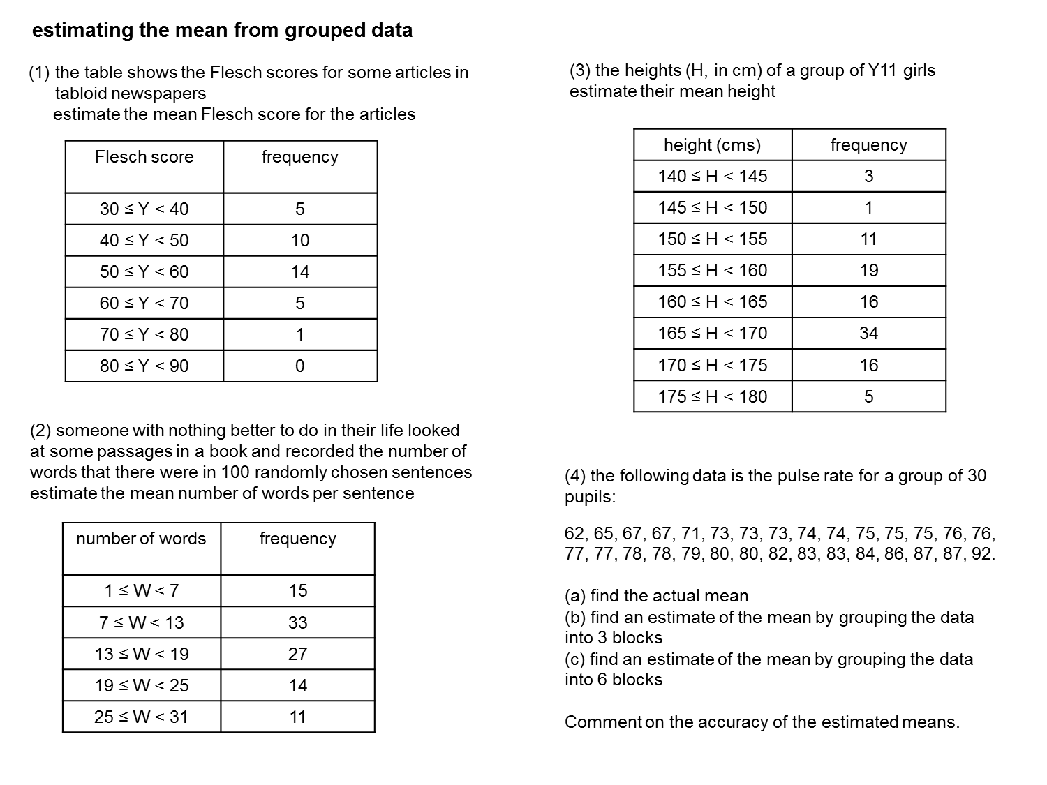 MEDIAN Don Steward mathematics teaching: estimating the mean