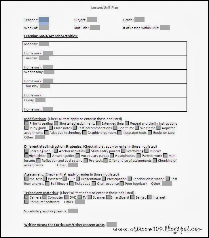 Art Room 104: Common Core Aligned Lesson Plan for Art
