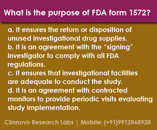 Clinnovo News: What is the purpose of FDA form 1572 @ Clinnovo!!