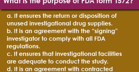 Clinnovo News: What is the purpose of FDA form 1572 @ Clinnovo!!