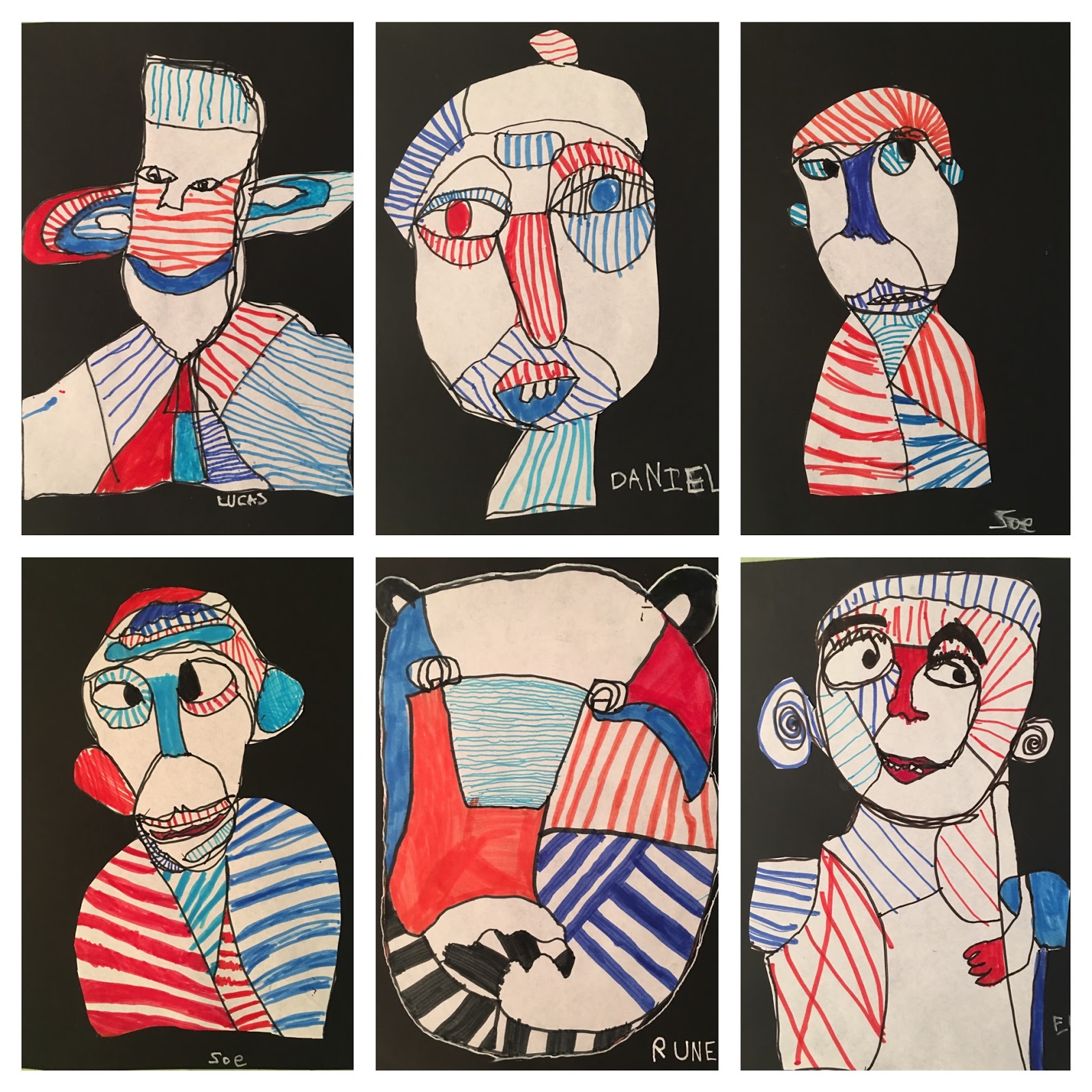 Art Room Britt: Jean DuBuffet Spontaneous Continuous Line Portrait Drawing