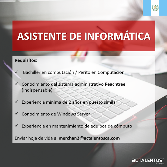 Guate Empleos IT: Asistente de Informática