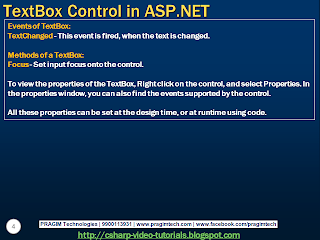 Sql server, .net and c# video tutorial: Part 10 – ASP.NET Text Box Control