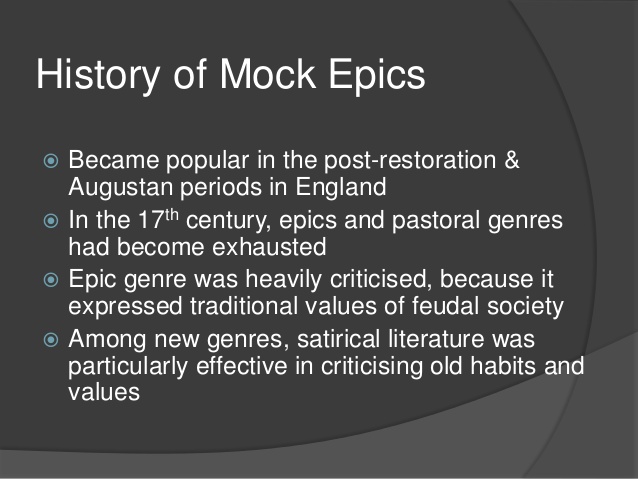 English Literature : What is the Difference between Epic and Mock Epic?
