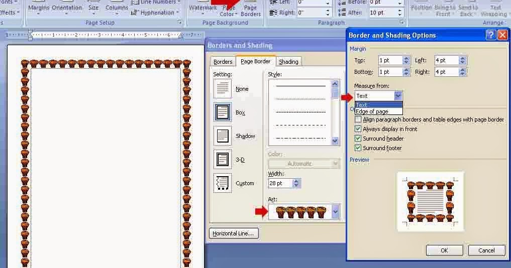 ERDI COPY AND DIGITAL PRINTING: Membuat Page Border pada Microsoft Word
