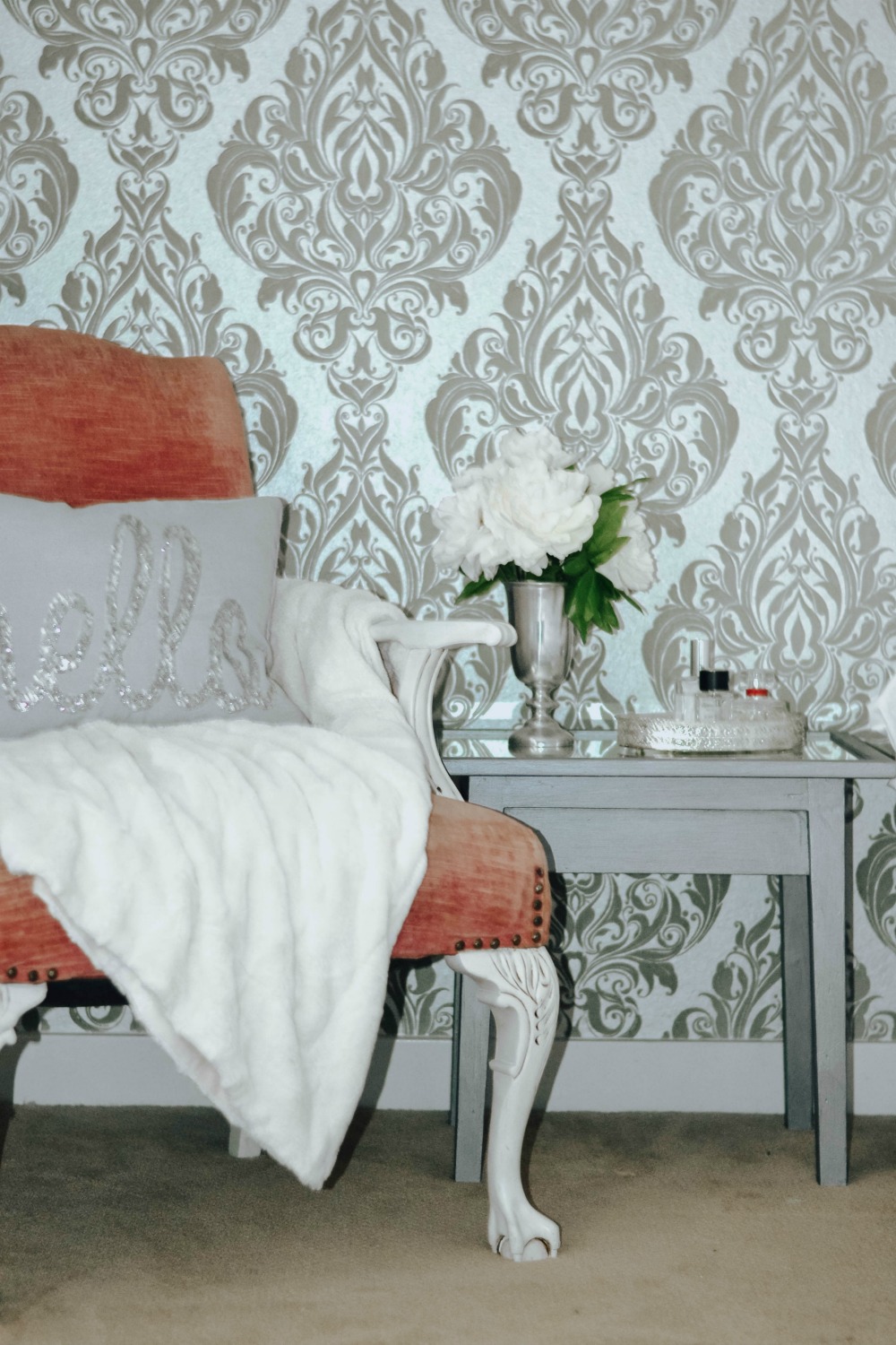 DIY Metallic Mirrored End Table