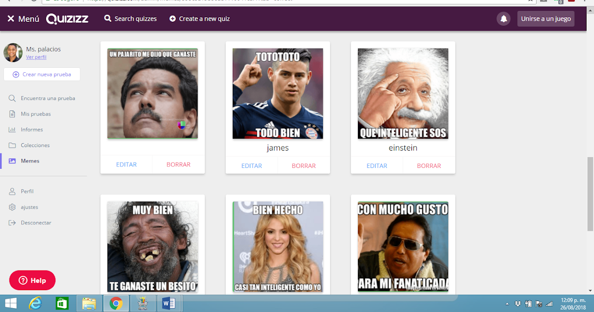 LA CIENCIA Y MI EXPERIENCIA DE APRENDIZAJE: Quizizz Interface