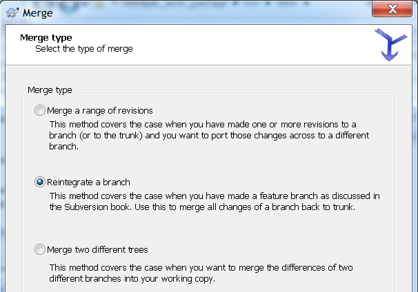 Something To Remember Merge A Branch Into The Trunk Using Tortoise Svn