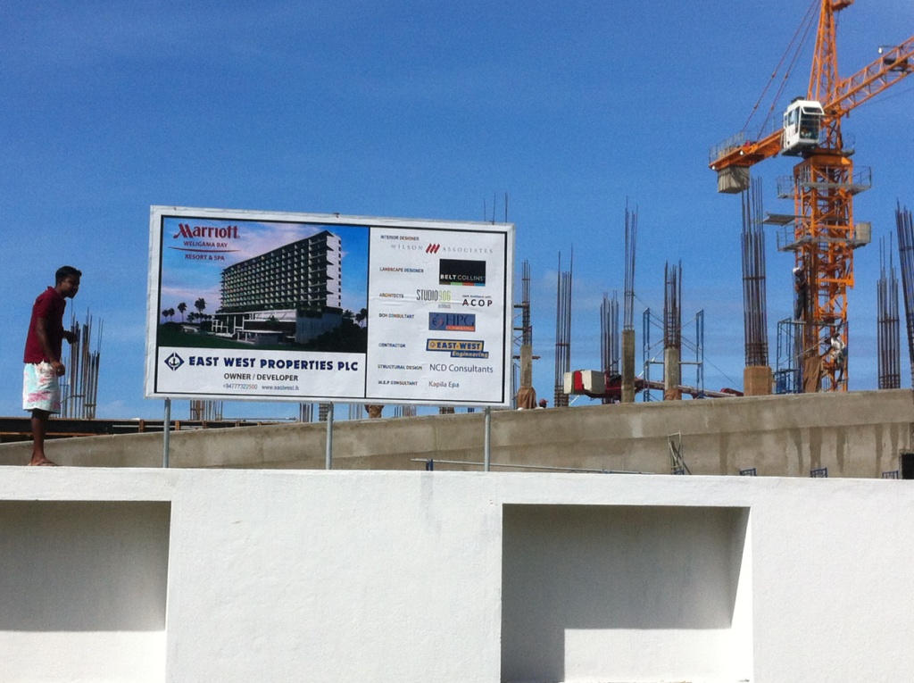 Marriott Resort Weligama Bay: NEW HOTEL CONSTRUCTION SITE BOARD 2012.08.11