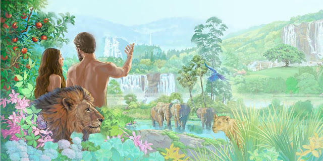 Laminas de La Biblia Para Colorear ,Imprimir y Recortar.: Adán Y Eva En ...