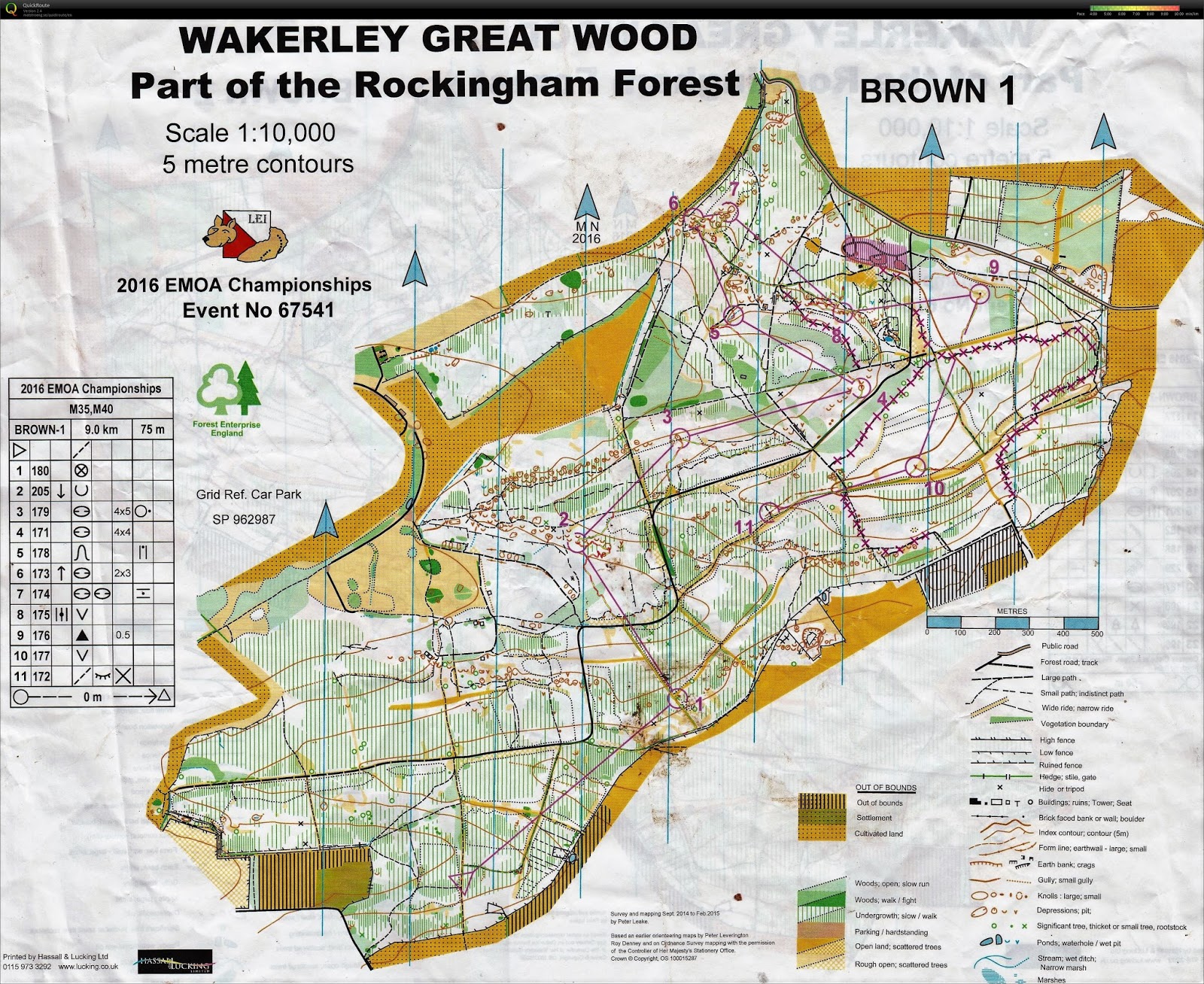 Orientēšanās kartes: Wakerley Great Wood (Corby)