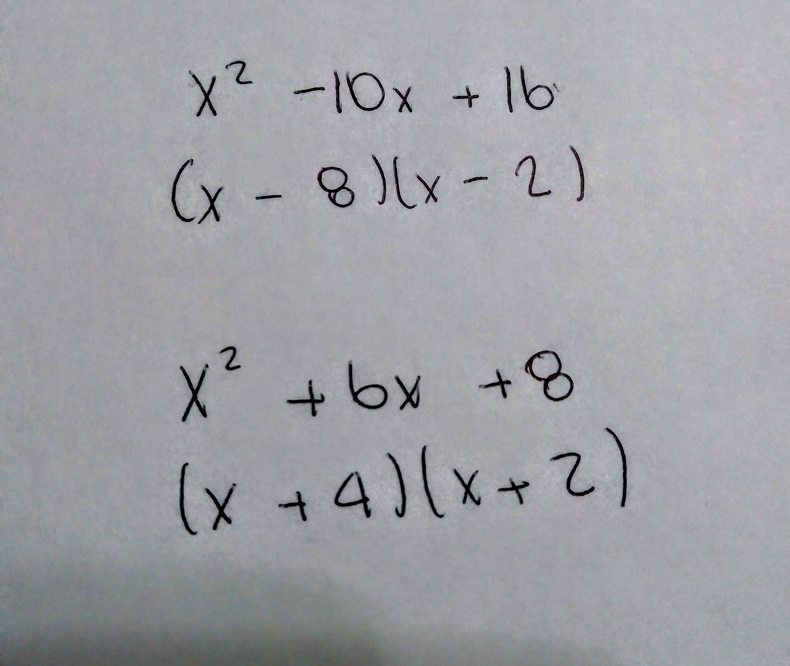 Trinomio de la forma x2+bx+c