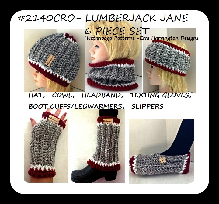 HECTANOOGA PATTERNS: FREE crochet pattern, LUMBER-JACK JANE HEADBAND, 5 ...