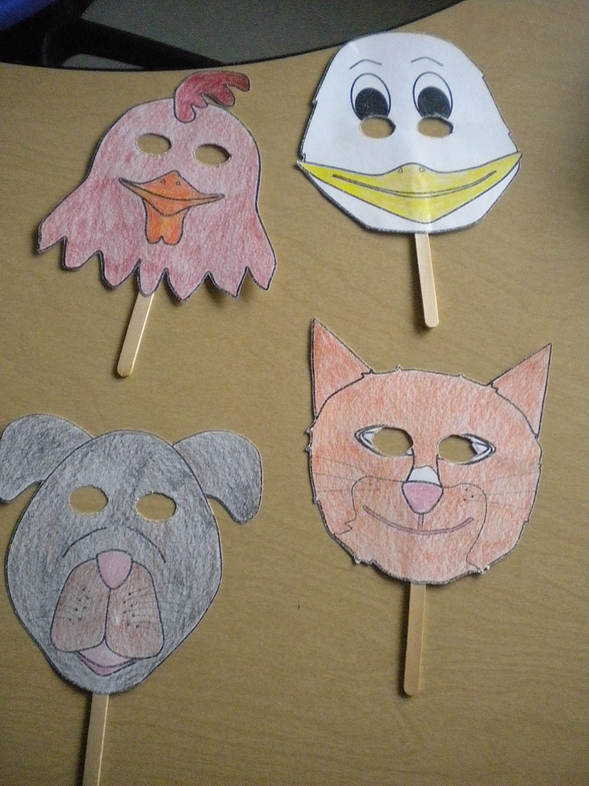 Little Red Hen Puppet Masks