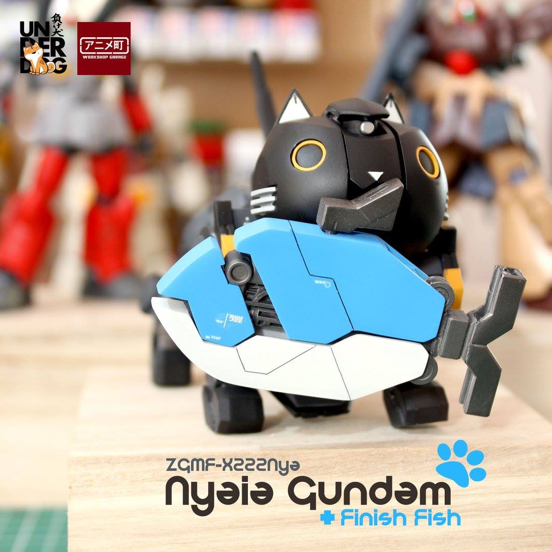 Custom Build: HG 1/144 ZGMF-X222Nya Nyaia Gundam + Finish Fish